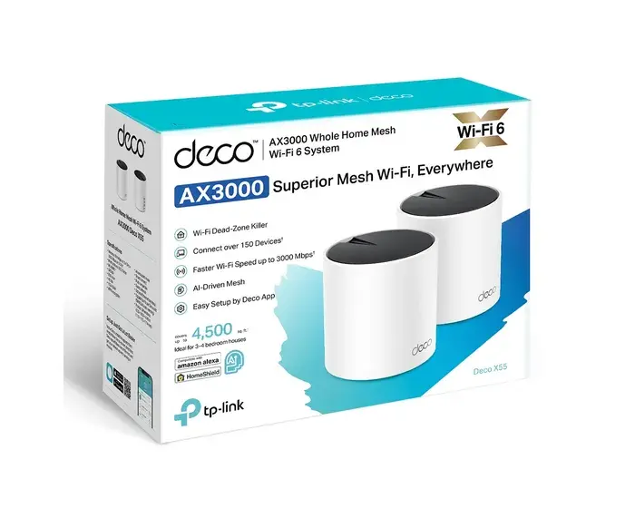 TP-LINK DECO X50(2-PACK) Sistema WiFi 6 Mesh AX3000 2500 pies² doble ...