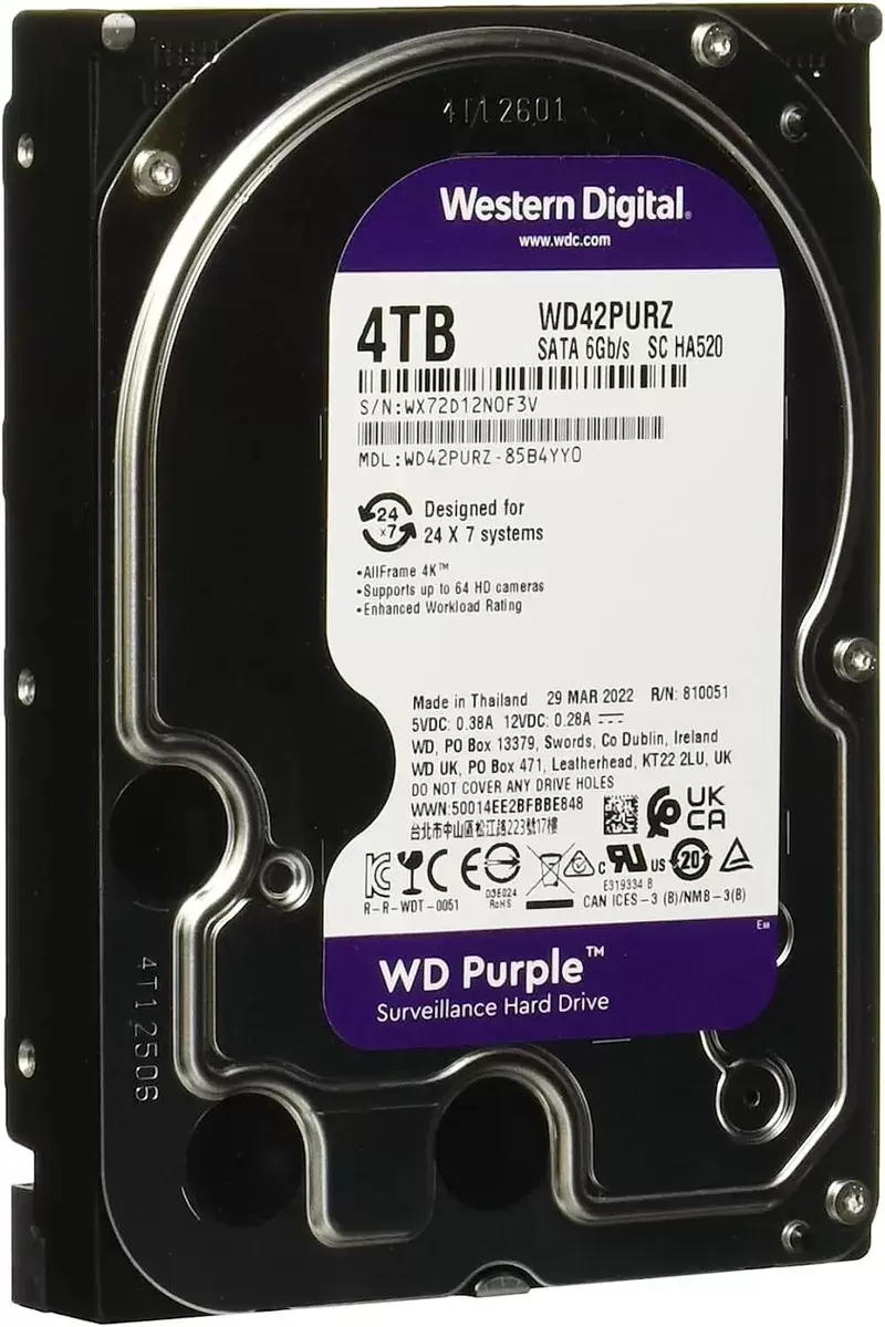 Disco Duro Western Digital WD Purple 4TB 3.5" WD42PURZ
